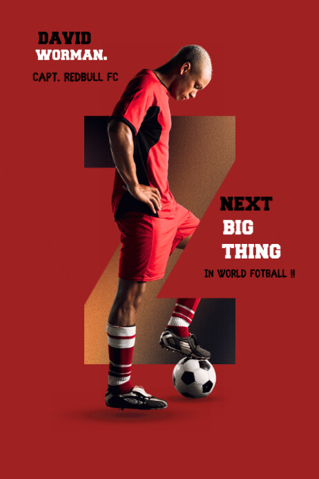 Copy of Red Modern & Minimal Football Sports Poster | PosterMyWall