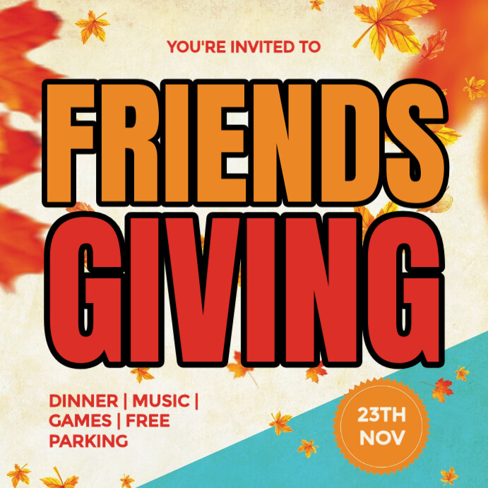 Red Modern & Minimal Friendsgiving Pos Instagram Template | PosterMyWall