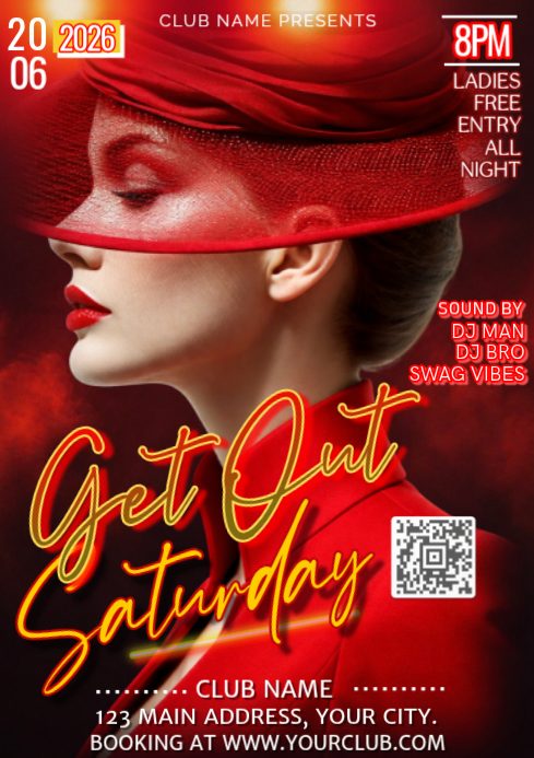 Red Nightclub Event A4 Template | PosterMyWall