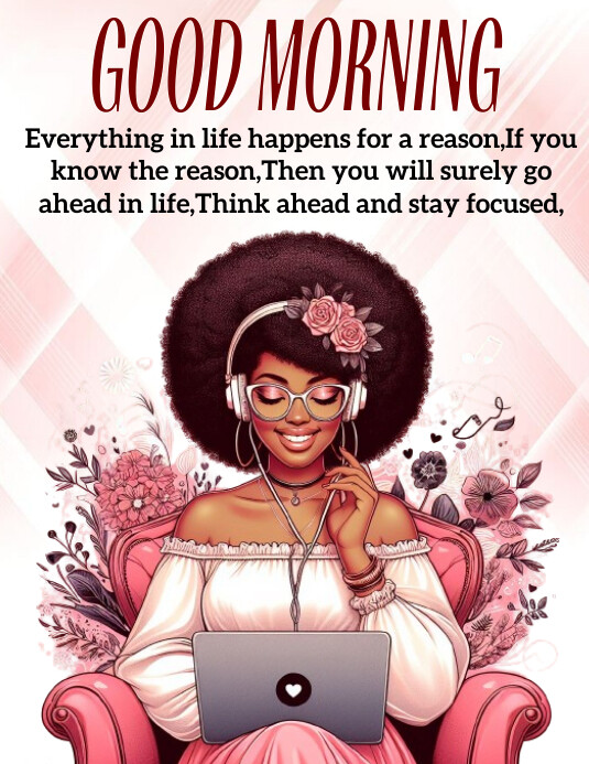 Red Modern & Minimal Good Morning Greeting An Template | PosterMyWall