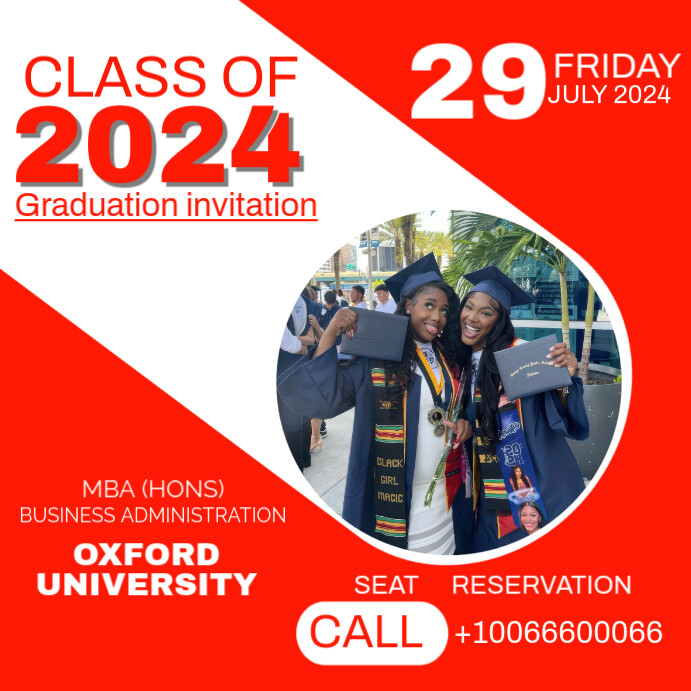 Copy of Red Modern & Minimal Graduation Invitation Instagram Post ...