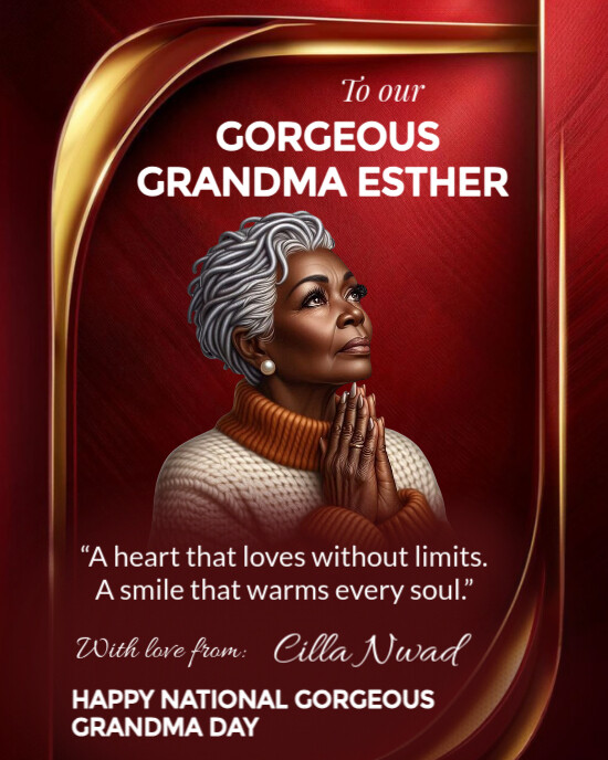 Red Modern & Minimal Grandma Template Instagram Portrait | PosterMyWall