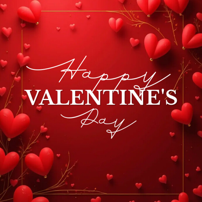 Red Modern & Minimal Happy Valentine's Day Card, Wishes And Greetings ...