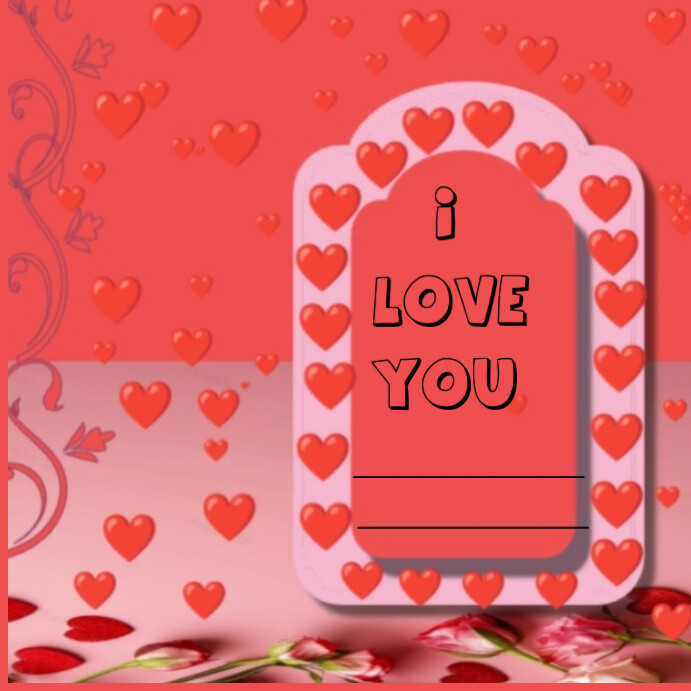 Red Modern & Minimal I Love You Instagram Post Template | PosterMyWall