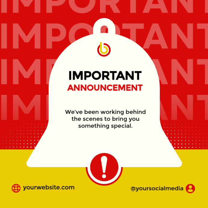 Red Modern & Minimal Important Announcement Instagram Post Template ...