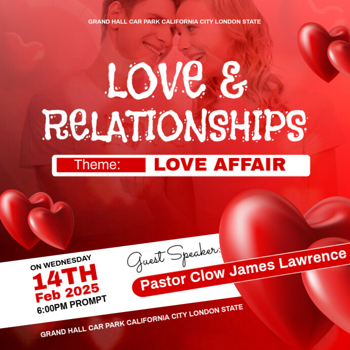Red Modern & Minimal Love And Relationship Conference Design Template ...