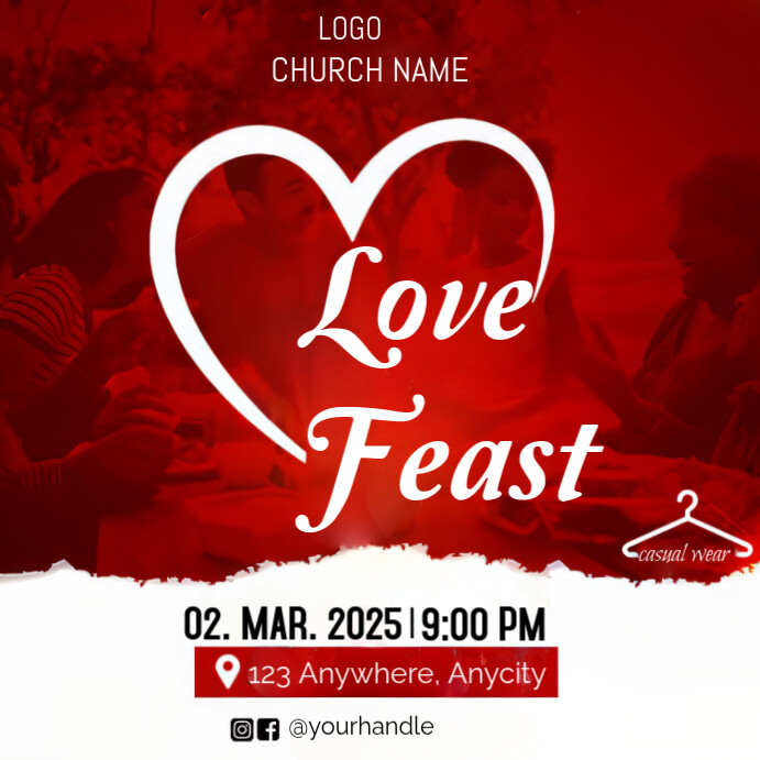 Copy of Red Modern & Minimal Love Feast Instagram Post | PosterMyWall