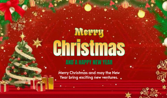 Red Modern & Minimal Merry Christmas Tag Template | PosterMyWall