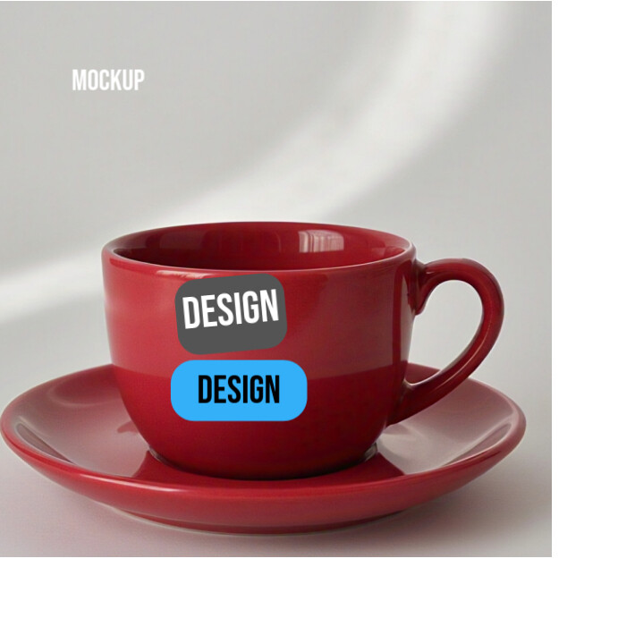 Red Modern & Minimal Mockup Cup Instagram Post Template | PosterMyWall