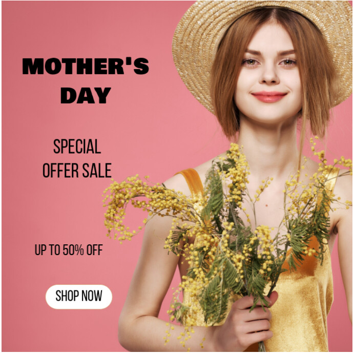 Red Modern & Minimal Mother’s Day Special Offer Instagram Post Template ...