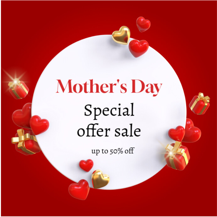 Red Modern & Minimal Mother’s Day Special Offers Instagram Post ...