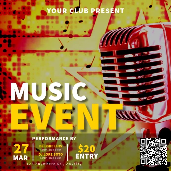 Copy of Red Modern & Minimal Music Event Pos Instagram | PosterMyWall