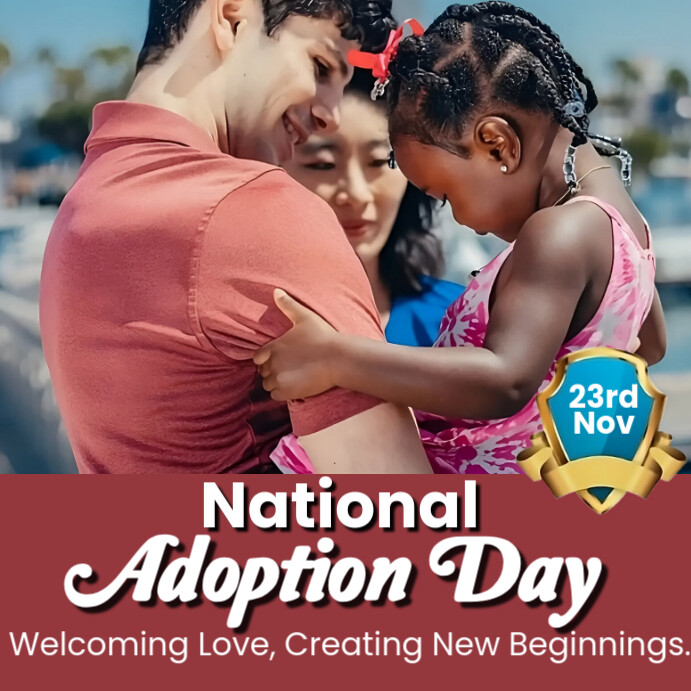 Red Modern & Minimal National Adoption Day Instagram Post Template ...
