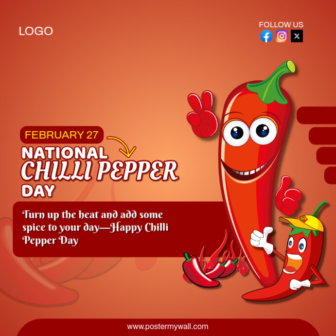Red Modern & Minimal National Chilli Pepper Day Design Instagram Post ...