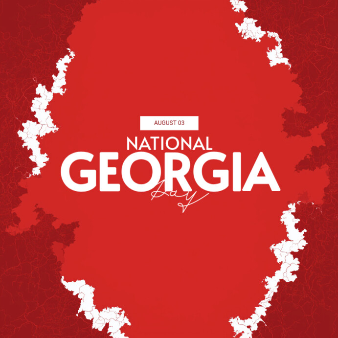 Red Modern & Minimal National Georgia Day Instagram Post Template ...