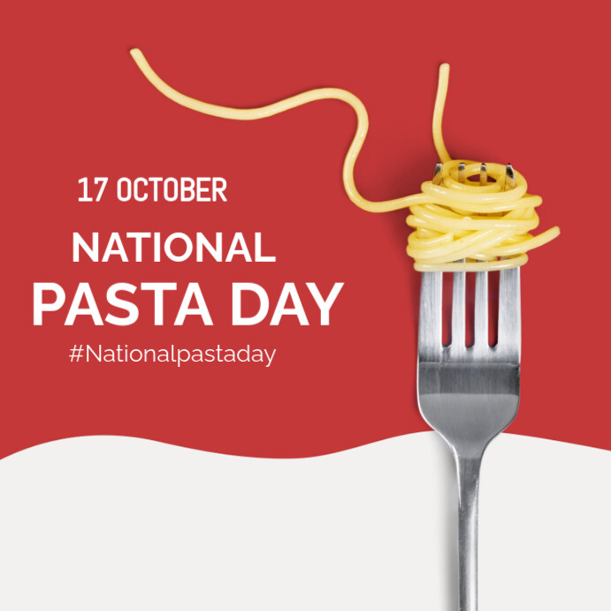 Plantilla de Red Modern & Minimal National Pasta Day Instagram Post ...
