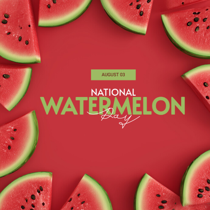 Red Modern & Minimal National Watermelon Day Instagram Post Template ...