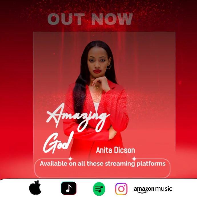 Plantilla de Red Modern & Minimal New Gospel Album Single Release ...