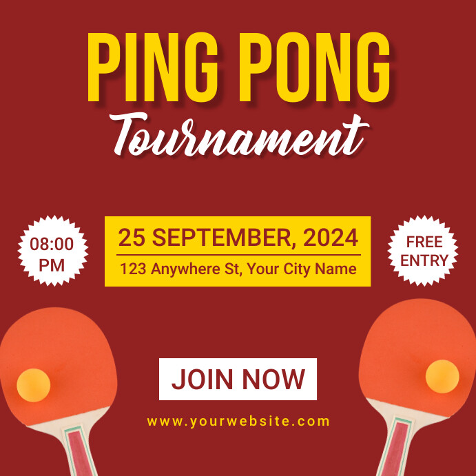 Plantilla de Red Modern & Minimal Ping Pong Instagram Post | PosterMyWall