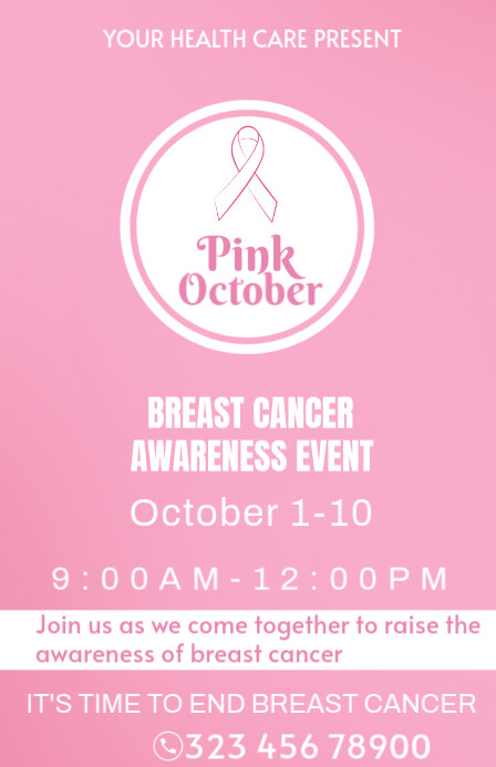 Copy of Red Modern & Minimal Pink Oct Breast Cancer Awareness Month ...