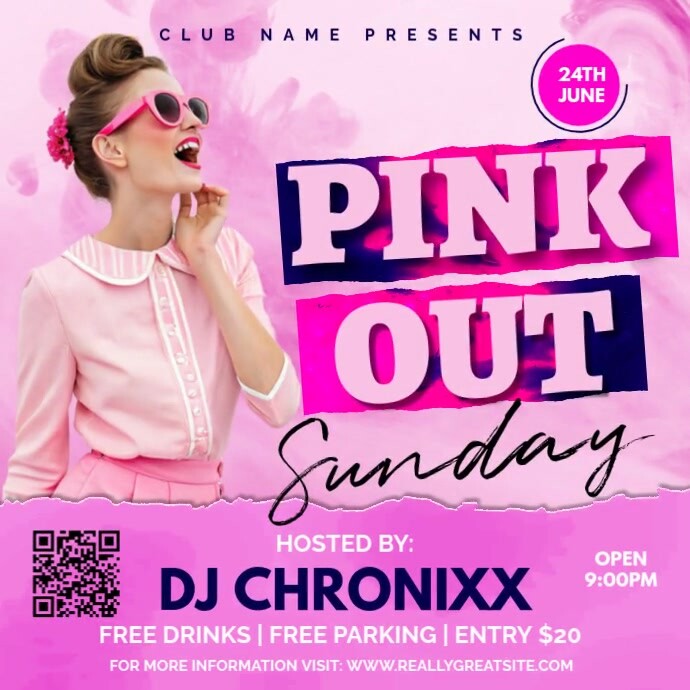 Copy of Red Modern & Minimal Pink Out Sunday Instagram Post | PosterMyWall