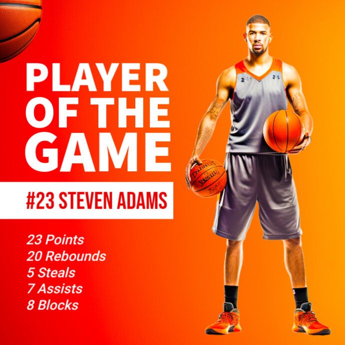 Copy of Red Modern & Minimal Player Of The Game Instagram Post ...
