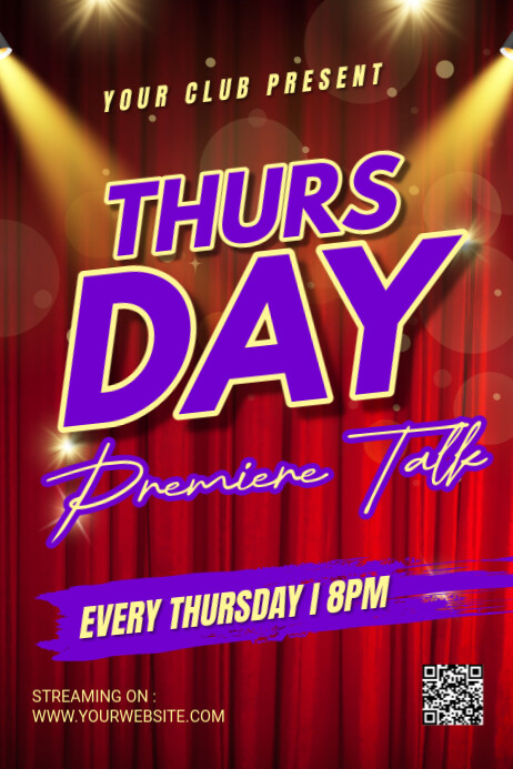 Red Modern & Minimal Radio Show Poster Template | PosterMyWall