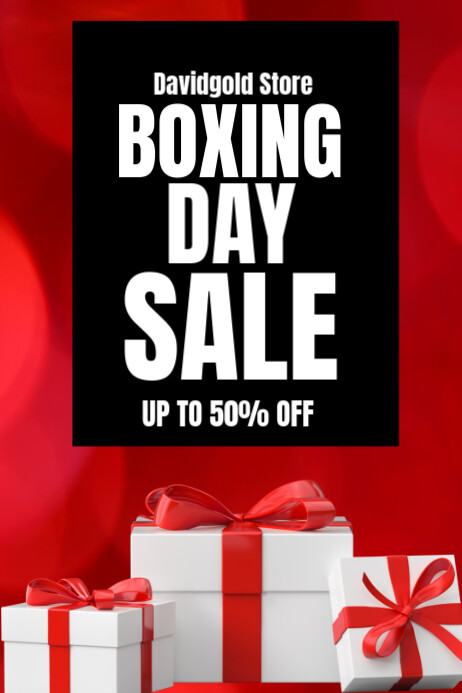 Red Modern & Minimal Red Boxing Day Sale Flyer Poster Template ...