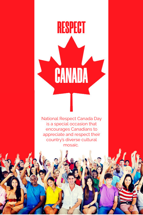 Copy of Red Modern & Minimal Respect Canada Day Poste | PosterMyWall