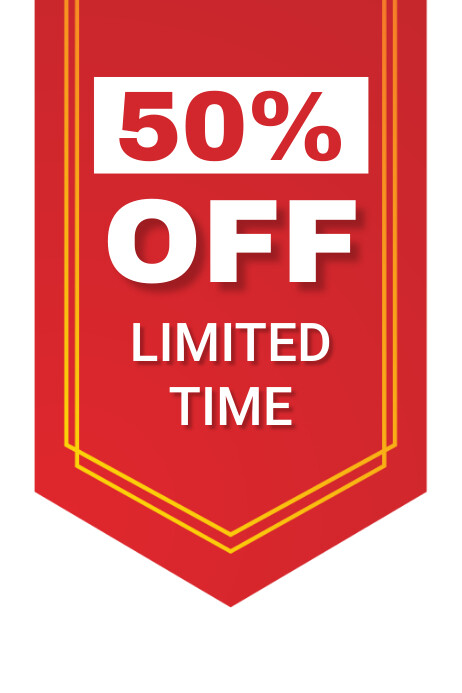 Red Modern & Minimal Sale Tag Poster Template | PosterMyWall