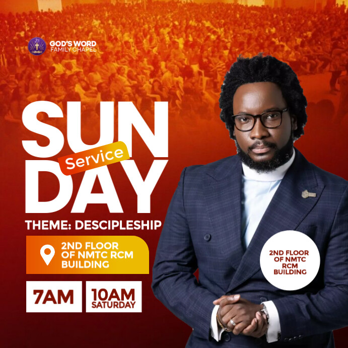 Copy of Red Modern & Minimal Sunday Service Instagram Post | PosterMyWall
