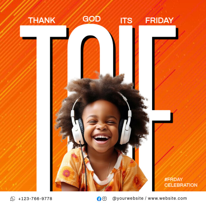 Red Modern & Minimal Tgif Instagram Post Template | PosterMyWall