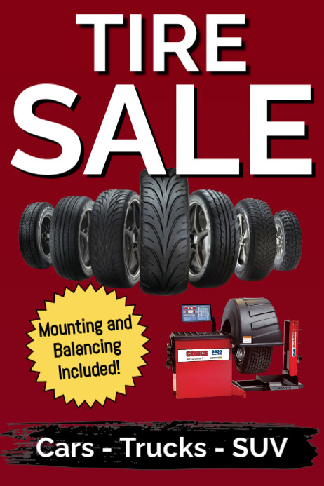 Copy of Red Modern & Minimal Tire Sale Poster | PosterMyWall