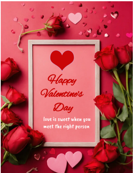 Red Modern & Minimal Valentine Frames Flyer (us Letter) Template ...