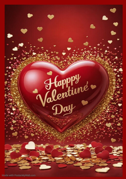 Copy of Red Modern & Minimal Valentine Greeting A5 | PosterMyWall