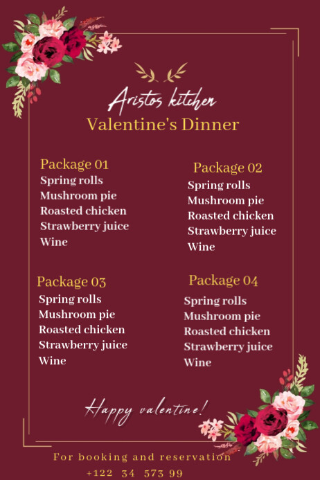 Red Modern & Minimal Valentine Packages Poster Template | PosterMyWall