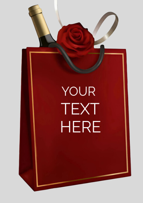 Red Modern & Minimal Valentine Paper Mock-up Bag Design A4 Template ...