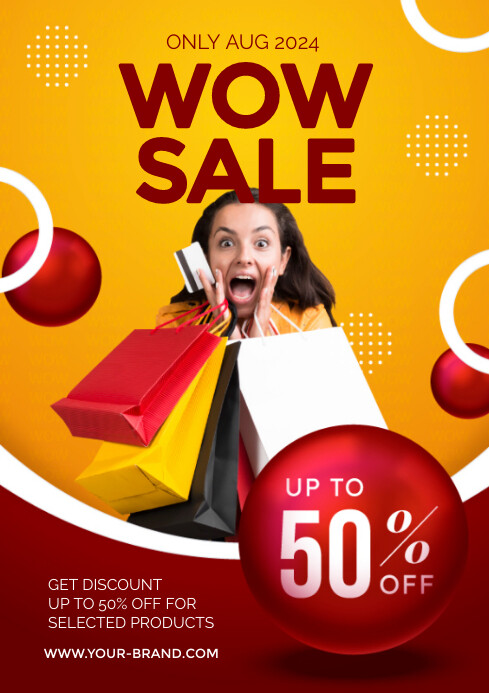 Copy of Red Modern & Minimal Vibrant Yellow & Red Wow | PosterMyWall