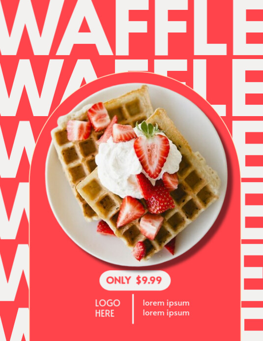 Copy of Red Modern & Minimal Waffle Flyer (us Letter) | PosterMyWall