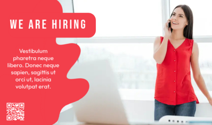Plantilla de Red Modern & Minimal We Are Hiring Tag | PosterMyWall