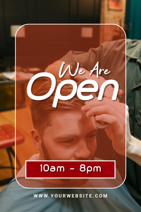 Red Modern & Minimal We Are Open Poster Template | PosterMyWall