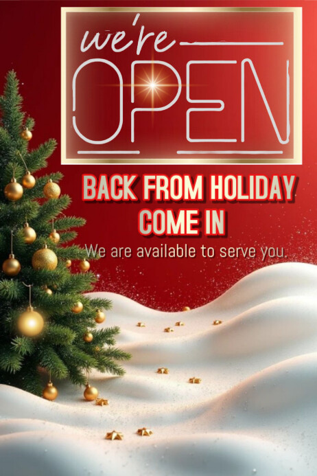 Red Modern & Minimal We Are Open Poster Poster Template | PosterMyWall