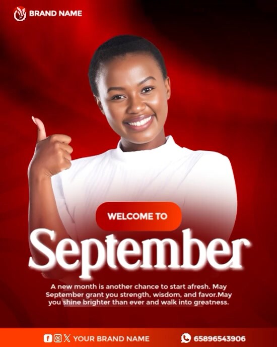 Copy of Red Modern & Minimal Welcome September Template Instagram ...