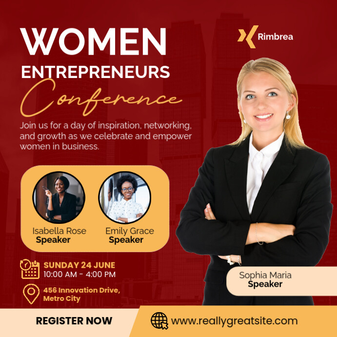 Copy of Red Modern & Minimal Women Entrepreneurs Instagram Post ...