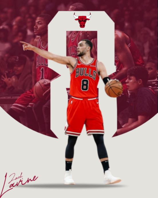 Red Modern & Minimal Zach Lavine Chicago Bulls NBA Player Instagram ...