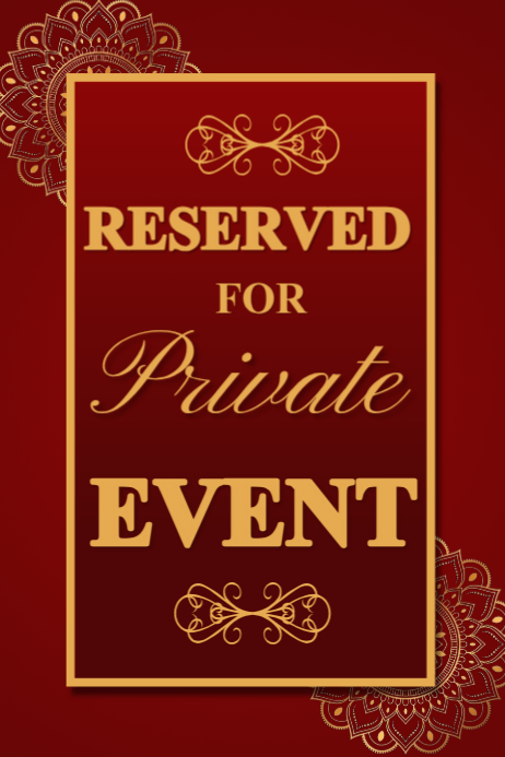 Plantilla de Red Modern & Minimal Private Event Sign Template Poster ...