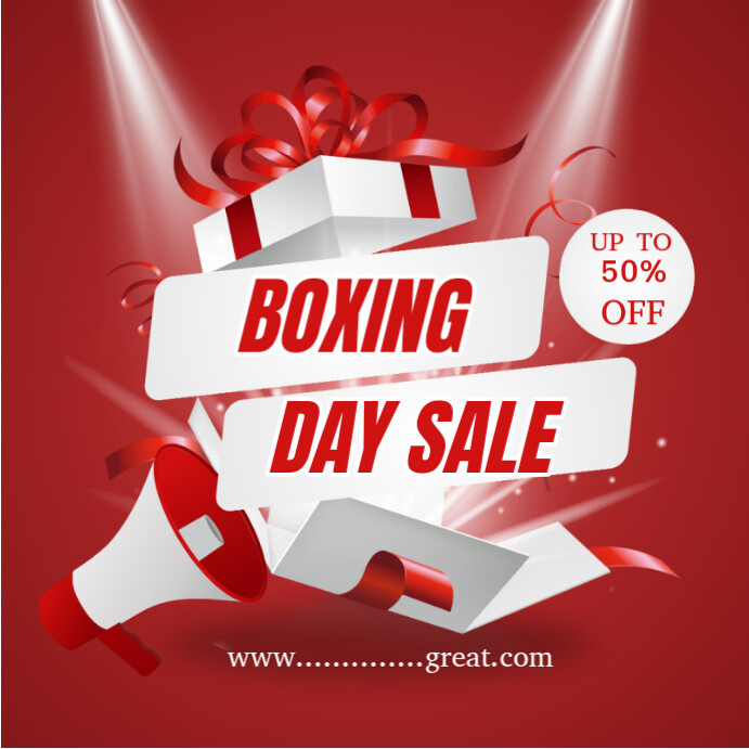 Red Modern Boxing Day Sale Instagram Post Template | PosterMyWall