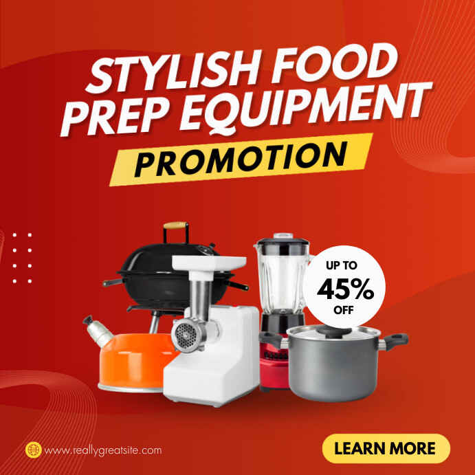 Red Modern Kitchen Appliance Promotion Instag Template | PosterMyWall