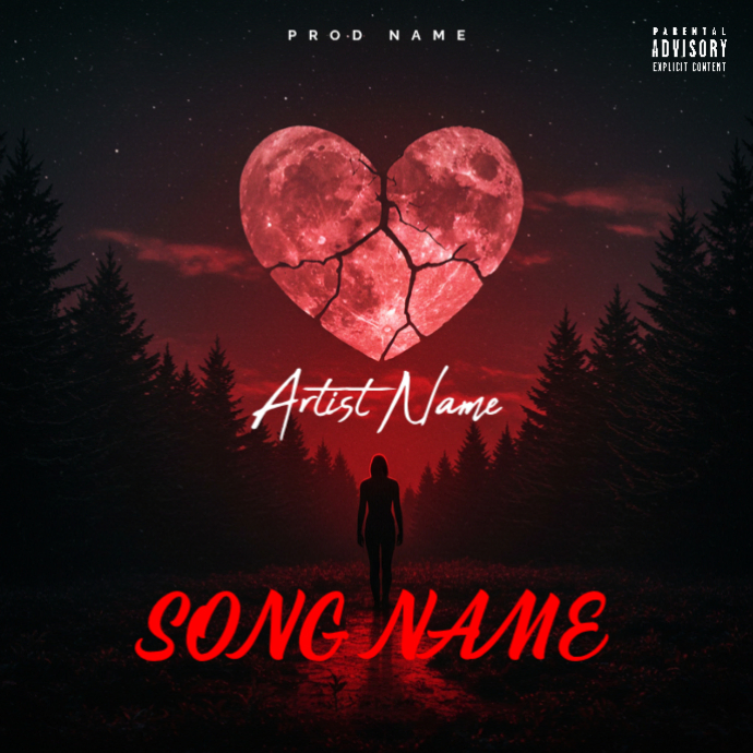 Red Moon destroyed Album Cover Template | PosterMyWall