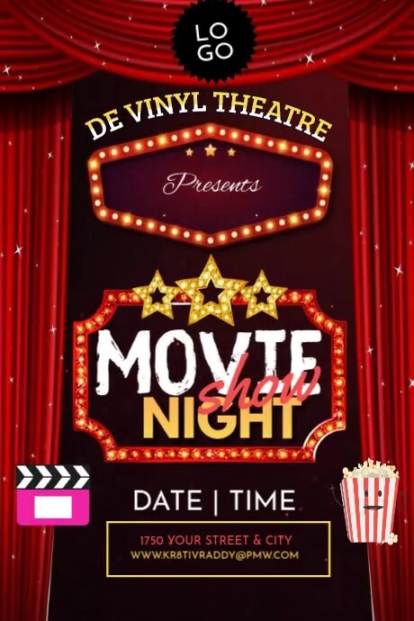 Copy of Red Movie Night Show Poster | PosterMyWall